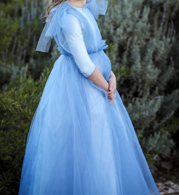 Custom Sky Blue Tulle Gown (size 8) - The Gown Co.