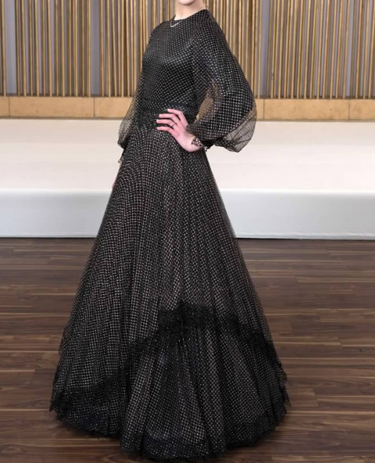 Gold & Black Pleated Gown - The Gown Co.
