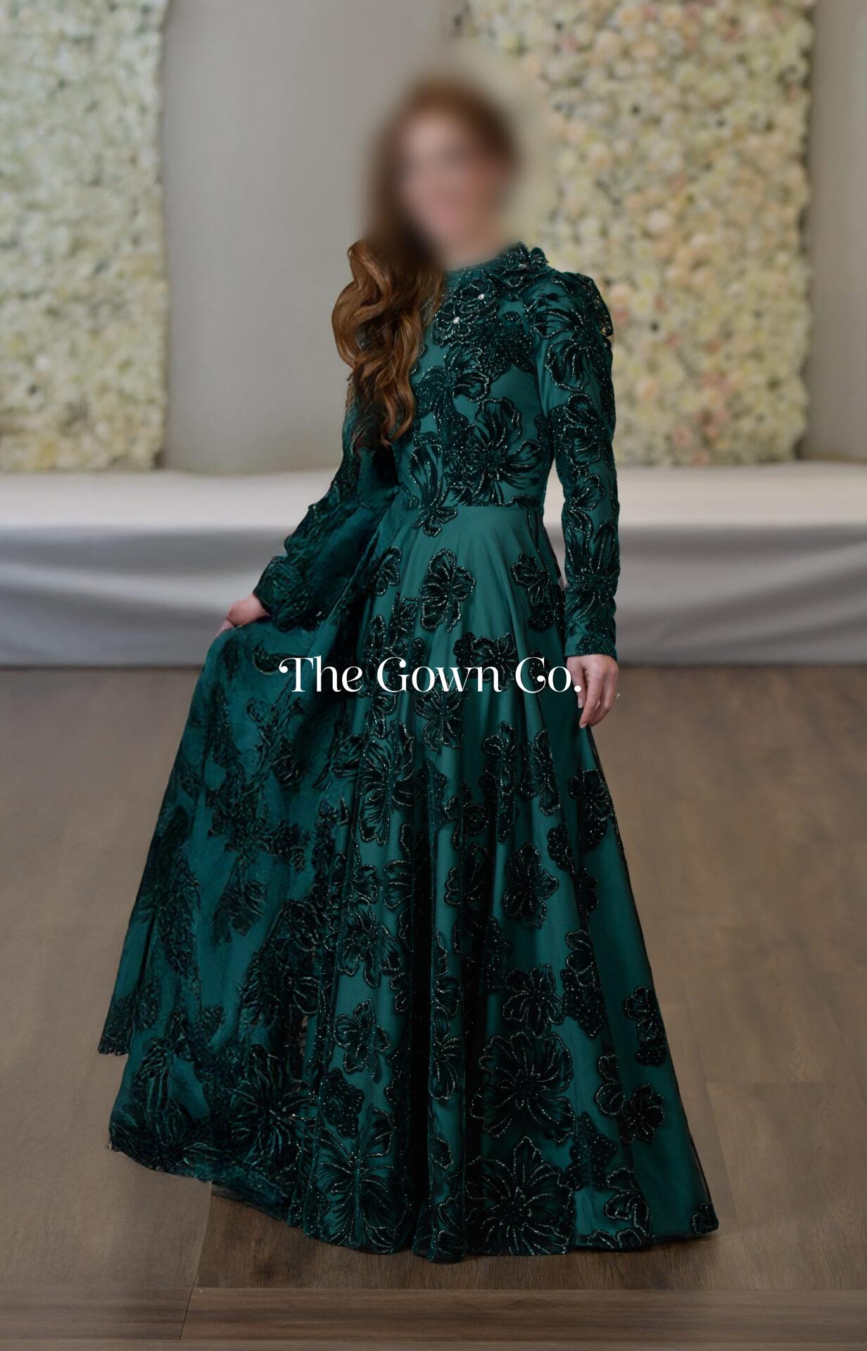 Exquisite Forest Green Gown - The Gown Co.