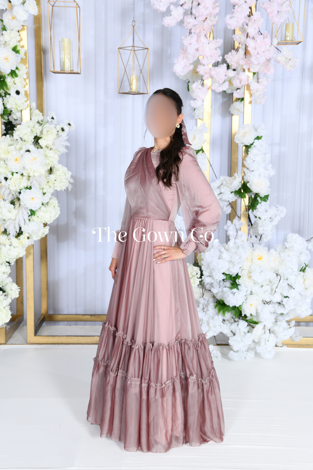 Elegant Pink Side-Wrap Gown - The Gown Co.