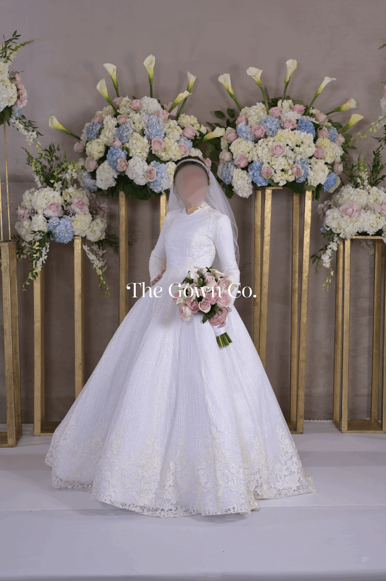 Custom Bridal Gown with Modern Abstract Lines - The Gown Co.